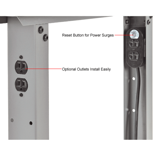 Global Industrial™ Adjustable Height Steel C-Channel Leg For Workbench ...