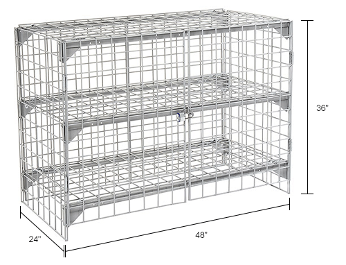 Global Industrial™ Wire Mesh Security Cage Locker, 48"Wx24"Dx36"H, Gray ...