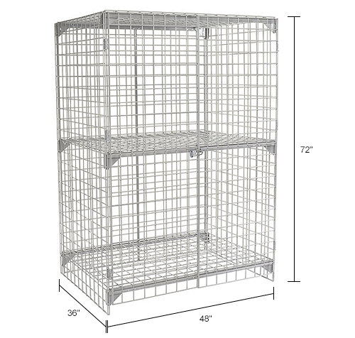 Global Industrial™ Wire Mesh Security Cage Locker, 48"Wx36"Dx72"H, Gray ...