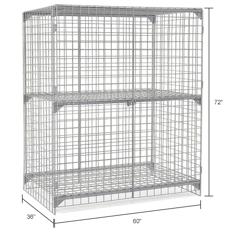 Global Industrial™ Wire Mesh Security Cage Locker, 60"Wx36"Dx72"H, Gray ...