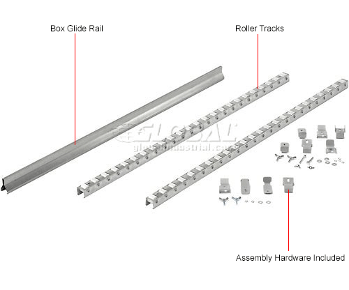 Global Industrial™ Gravity Carton Flow Roller Track Kit 36"