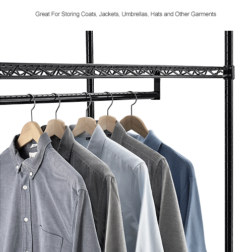 Free Standing Clothes Rack - 3 Shelf - 60"W x 24"D x 74"H - Black