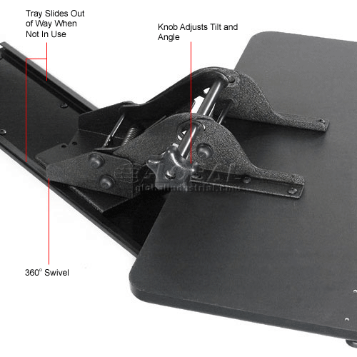 Global Industrial™ Low Profile Adjustable Keyboard Tray, 20-1/8"W x 11 ...