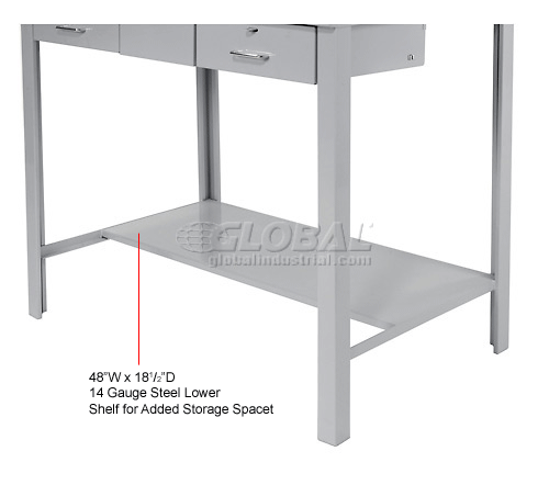Global Industrial™ Extra-Wide Shop Desk W/ 2 Drawers, Sloped Surface ...