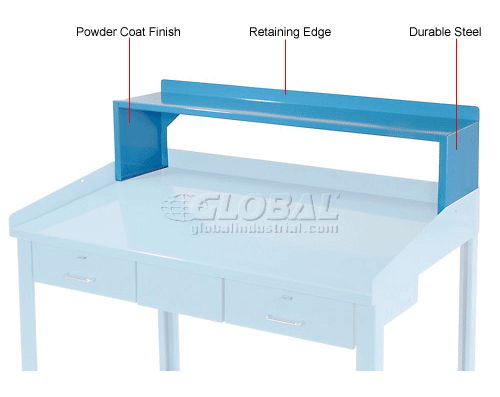 Global Industrial™ Riser Shelf for Pucel 48"W Extra-Wide Shop Desk ...