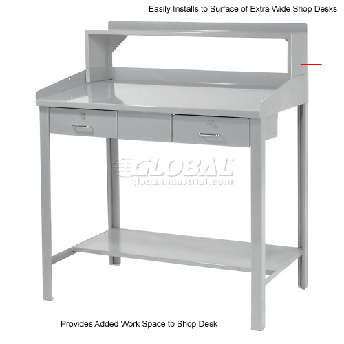 Global Industrial™ Steel Riser Shelf, 48"W x 10-1/2"D x 12"H, Gray
