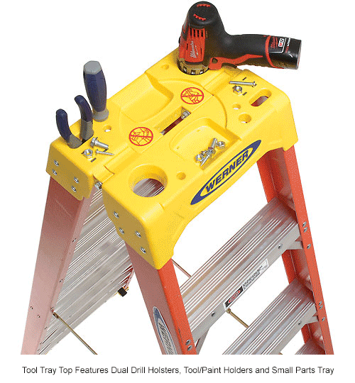 Werner 8' Dual Access Fiberglass Step Ladder 300 lb. Cap - T6208