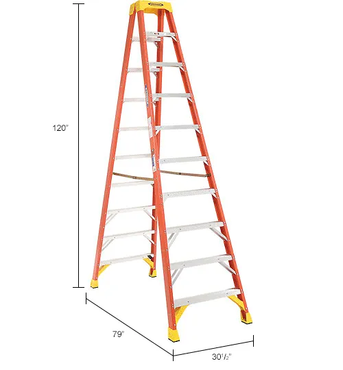 Identification Labels Werner 10 Ft. Fiberglass Platform Step Ladder ...