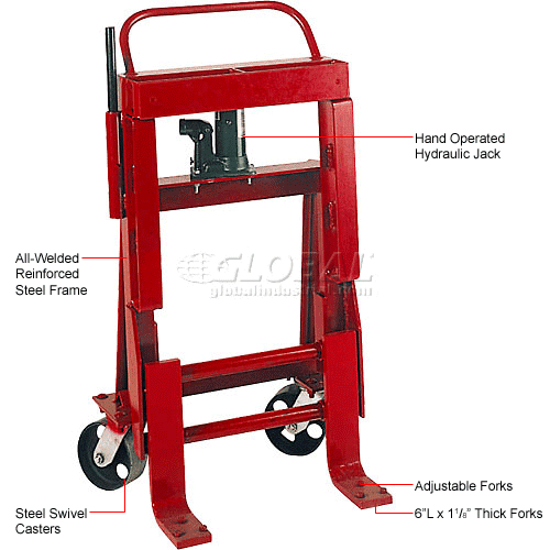 Wesco® Hydraulic Raise-N-Roll Machinery Dolly 260087 4000 Lb. Cap. - Pair