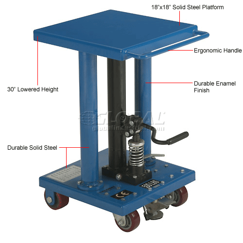 Global Industrial™ Work Positioning Post Lift Table Foot Control 500 Lb ...