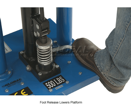 Global Industrial™ Work Positioning Post Lift Table Foot Control 500 Lb ...