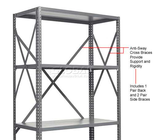 Global Industrial™ Steel Shelving 20 Ga 48"Wx18"Dx73"H Open Clip Style ...