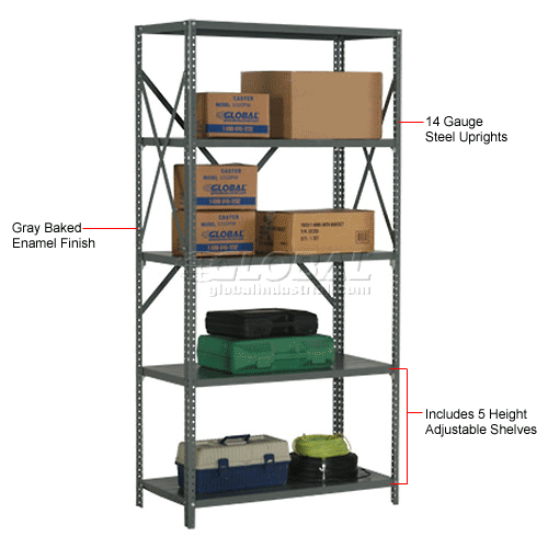 Global Industrial™ Steel Shelving 20 Ga 48"Wx24"Dx73"H Open Clip Style ...