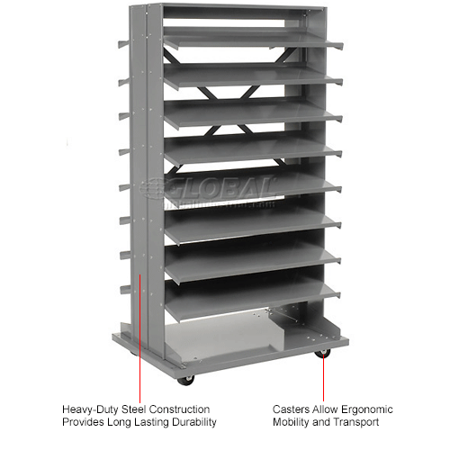 Global Industrial™ Mobile Double Sided Bin Rack Without Bins