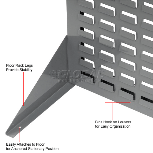 Global Industrial™ Single-Sided Floor Rack Without Bins 36 X 50