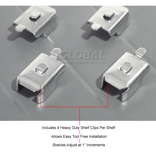 Global Industrial™ Steel Shelving 20 Ga 36"Wx18"Dx85"H Closed Clip ...
