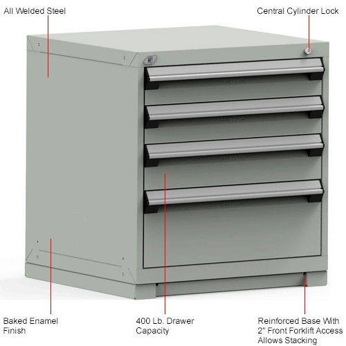 Rousseau Modular Storage Drawer Cabinet 30x27x32, 4 Drawers (3 Sizes) w ...