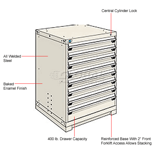 Rousseau Modular Storage Drawer Cabinet 30x27x40, 8 Drawers (2 Sizes) w ...
