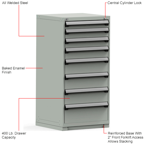 Rousseau Modular Storage Drawer Cabinet 30x27x60, 8 Drawers (5 Sizes) w ...