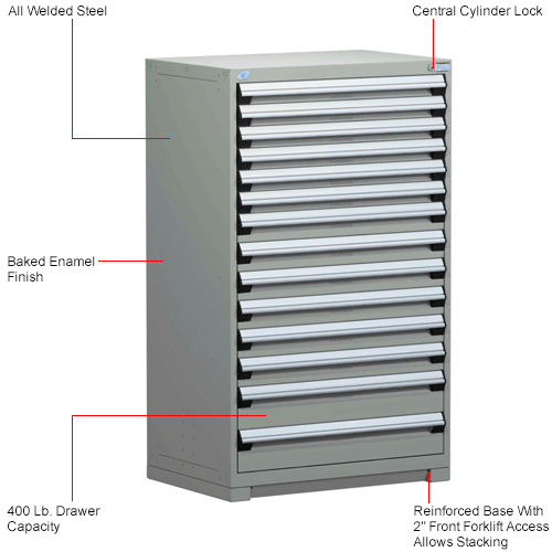 Rousseau Modular Storage Drawer Cabinet 30x27x60, 14 Drawers (3 Sizes ...