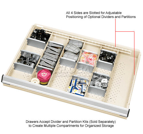 Rousseau Modular Storage Drawer Cabinet 48x24x40, 8 Drawers (2 Sizes) w ...