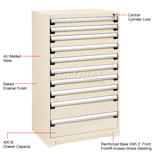Rousseau Modular Storage Drawer Cabinet 36x24x60, 10 Drawers (3 Sizes ...