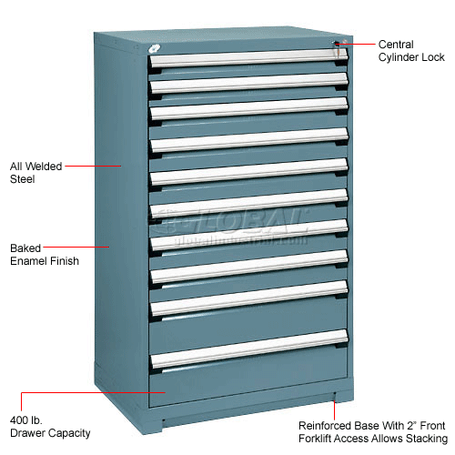 Rousseau Modular Storage Drawer Cabinet 36x24x60, 10 Drawers (3 Sizes ...