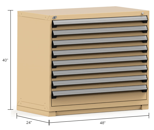Rousseau Modular Storage Drawer Cabinet 48x24x40, 8 Drawers (2 Sizes) w ...