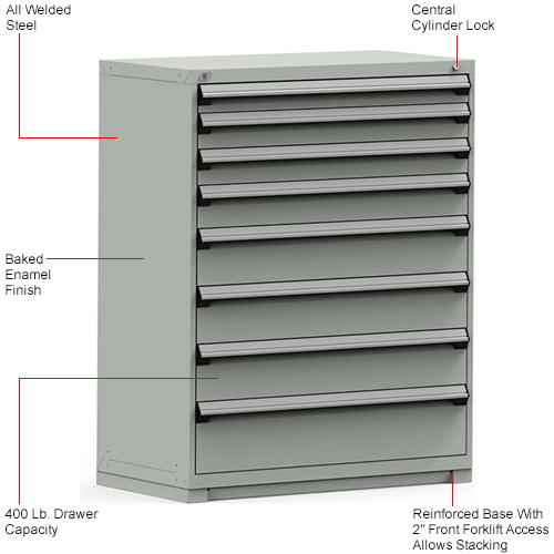 Rousseau Modular Storage Drawer Cabinet 48x24x60, 8 Drawers (5 Sizes) w ...