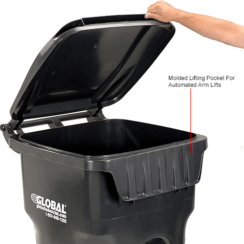 Global Industrial™ Mobile Trash Container, 65 Gallon Gray