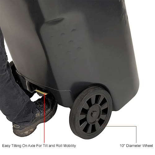 Global Industrial™ Mobile Trash Container, 65 Gallon Gray