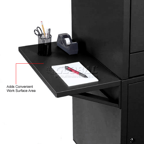 Side Shelf Kit For Global Industrial™ Computer Cabinet, Black, Set of 2