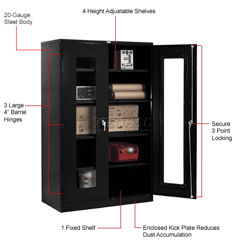 Global Industrial™ Clear View Storage Cabinet Easy Assembly 48x24x78 ...