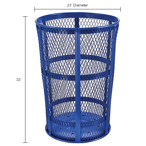 Global Industrial™ Outdoor Steel Mesh Corrosion Resistant Trash Can, 48 ...