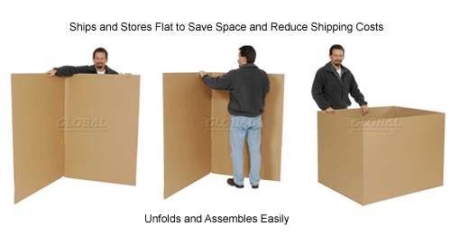 Global Industrial™ Double Wall Gaylord Bottom Cargo Containers, 48"L x ...