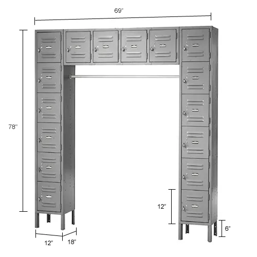 Global Industrial™ 16 Person Box Locker, 12"W x 18"D x 12"H, Gray ...