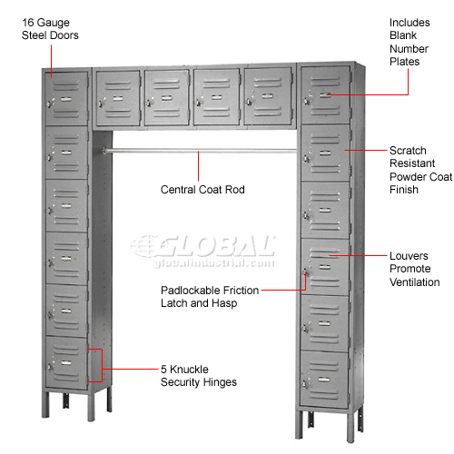 Lockers | Global Lockers | Global Industrial™ 16 Person Locker 12 x 18 ...