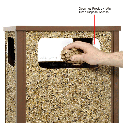 Global Industrial™ Stone Panel Trash Sand Urn, Brown, 24 Gallon, 17-1/2 ...
