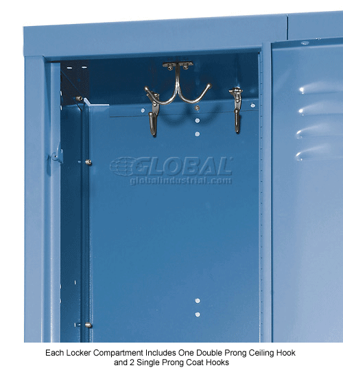 Hallowell® 2-Tier 6 Door Premium Locker, 12"W x 18"D x 36"H, Blue ...