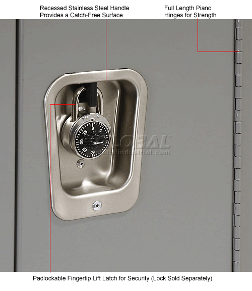 Hallowell® 2-Tier 6 Door Premium Locker, 12"W x 12"D x 36"H, Dark Gray ...