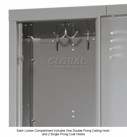 Hallowell® 2-Tier 6 Door Premium Locker, 12"W x 12"D x 36"H, Dark Gray ...