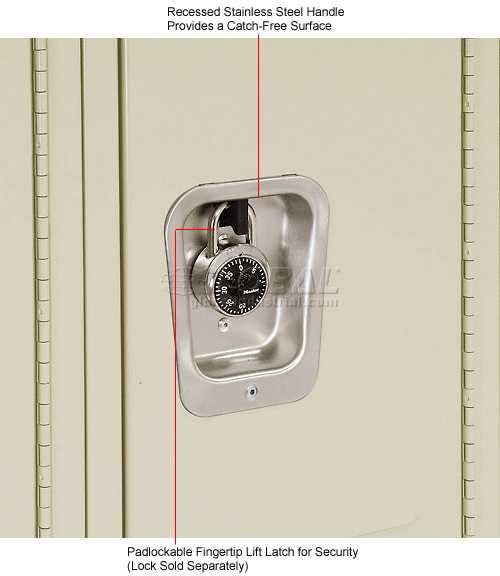 Hallowell® 3-Tier 3 Door Premium Locker, 12"W x 12"D x 24"H, Tan, Assembled