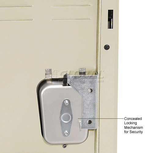 Hallowell® 3-Tier 3 Door Premium Locker, 12"W x 12"D x 24"H, Tan ...