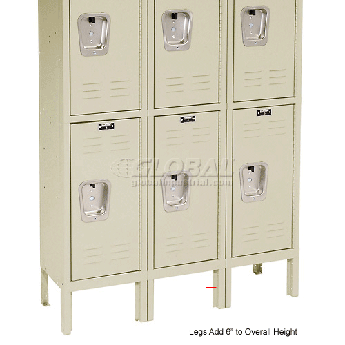 Hallowell® 3-Tier 9 Door Premium Locker, 12"W x 18"D x 24"H, Tan, Assembled
