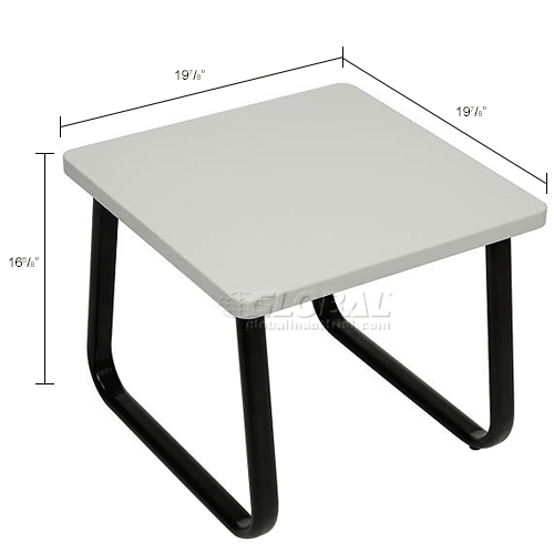 Interion® Square End Table 20" x 20" Gray Top