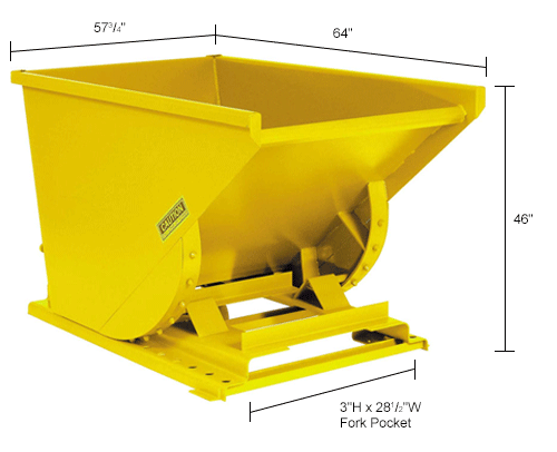 Global Industrial™ Medium Duty Steel Self Dumping Forklift Hopper, 2 Cu ...