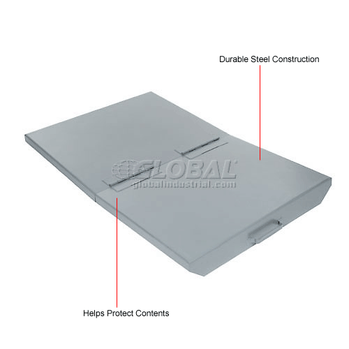 Hinged Lid for 1 Cu. Yd. Global Industrial™ Self Dumping Hopper, Gray
