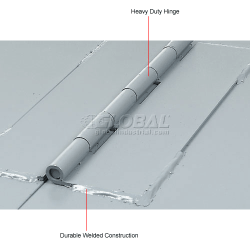 Hinged Lid for 2 Cu. Yd. Global Industrial™ Self-Dumping Hopper, Gray