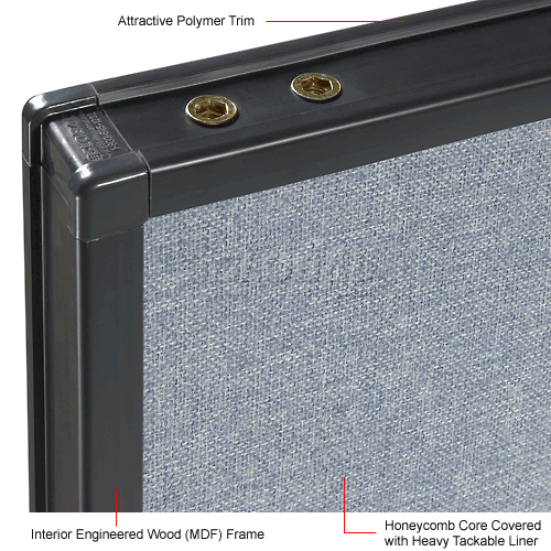 Interion® Freestanding 3-Panel Corner Room Divider, 36-1/4"W x 60"H ...