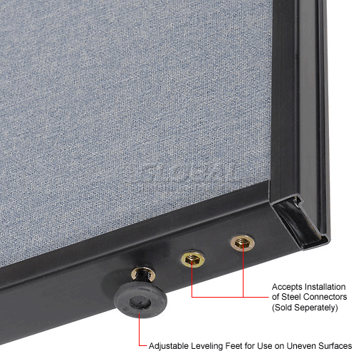 Interion® Deluxe Office Partition Panel w/Partial Window & Pass-Thru ...